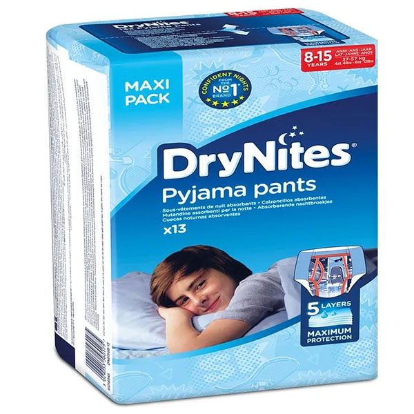 DryNites Maxi Pack Boys Pyjama Pants - 13 Pieces, | Nextbuy.ae
