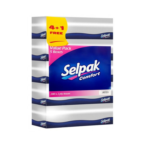 Selpak Facial Tissue 4 plus 1 Free | Nextbuy.ae