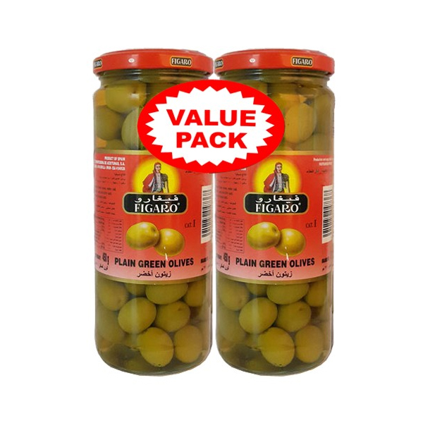 Figaro Plain Green Olives Twin Pack | Nextbuy.ae
