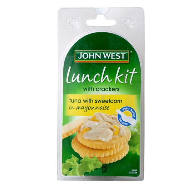 John West Lunch Kit Tuna with Tuna with Sweetcorn in Mayonnaise with ...
